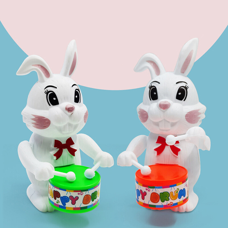 Winding Rabbit Children's Toy Clockwork Drumming Rabbit Puzzle Drumming ...