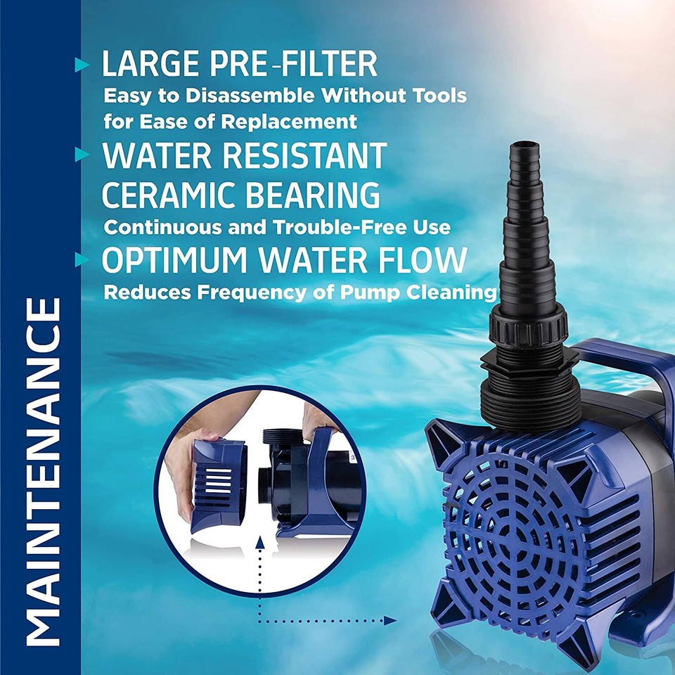 Alpine Cyclone Pump 8000 GPH for Fountains Waterfalls and Ponds 33 ...