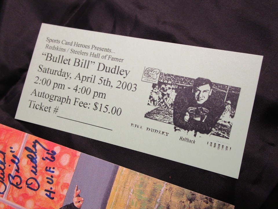 Bullet Bill Dudley Signed Pittsburgh Steelers Goal Line Art Card HOF | eBay