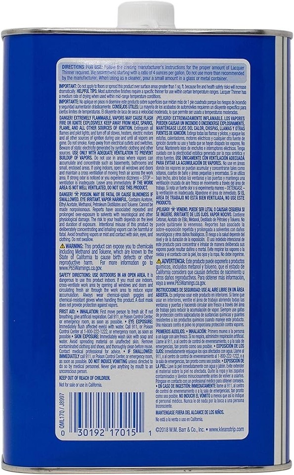 Klean-Strip Lacquer Thinner, Cleans Sprayers and Tools QM170 | eBay