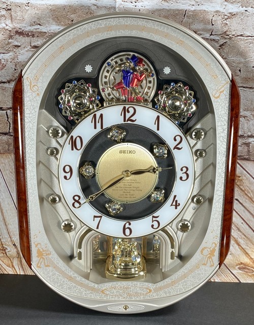 Seiko Melodies in Motion Wall Clock QXM153BRH 2007 Swarovski Beetles ...