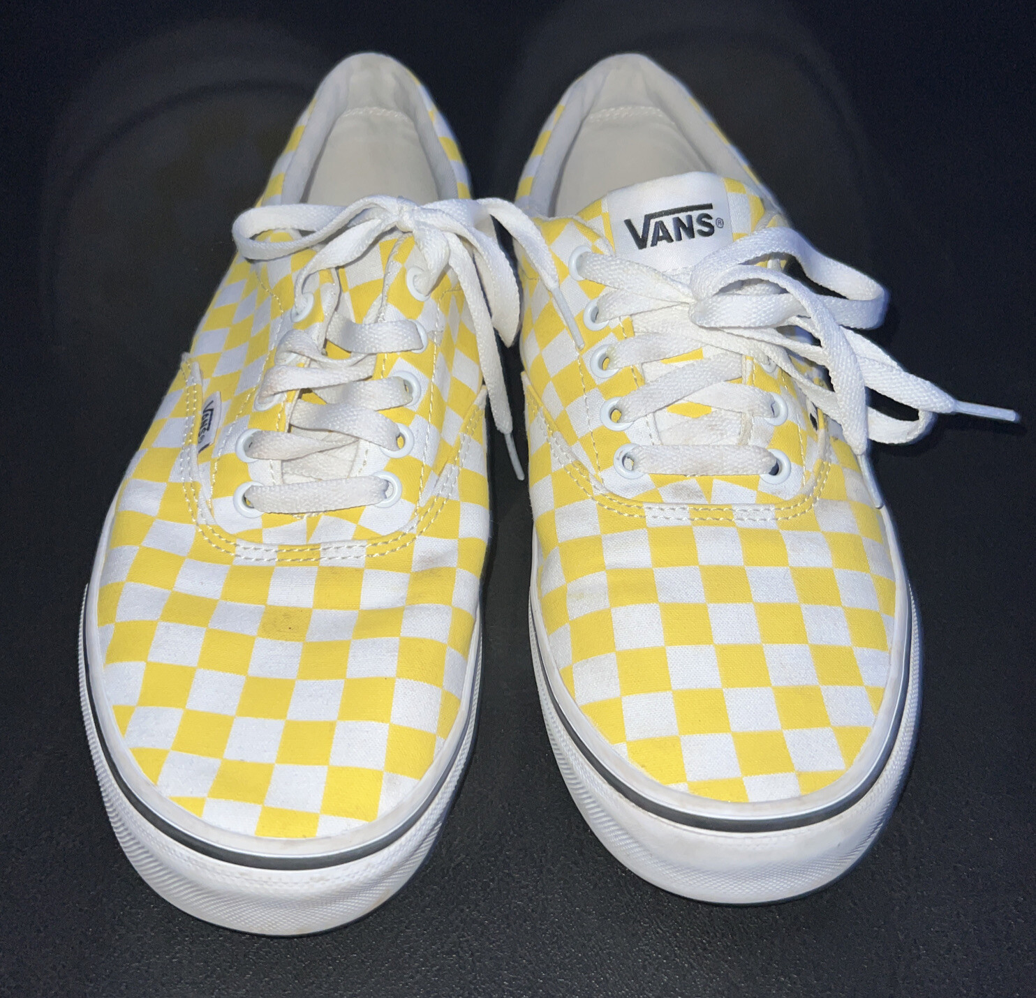 VANS Era Men’s US 10.5 Shoes Yellow White Checkerboar… - Gem