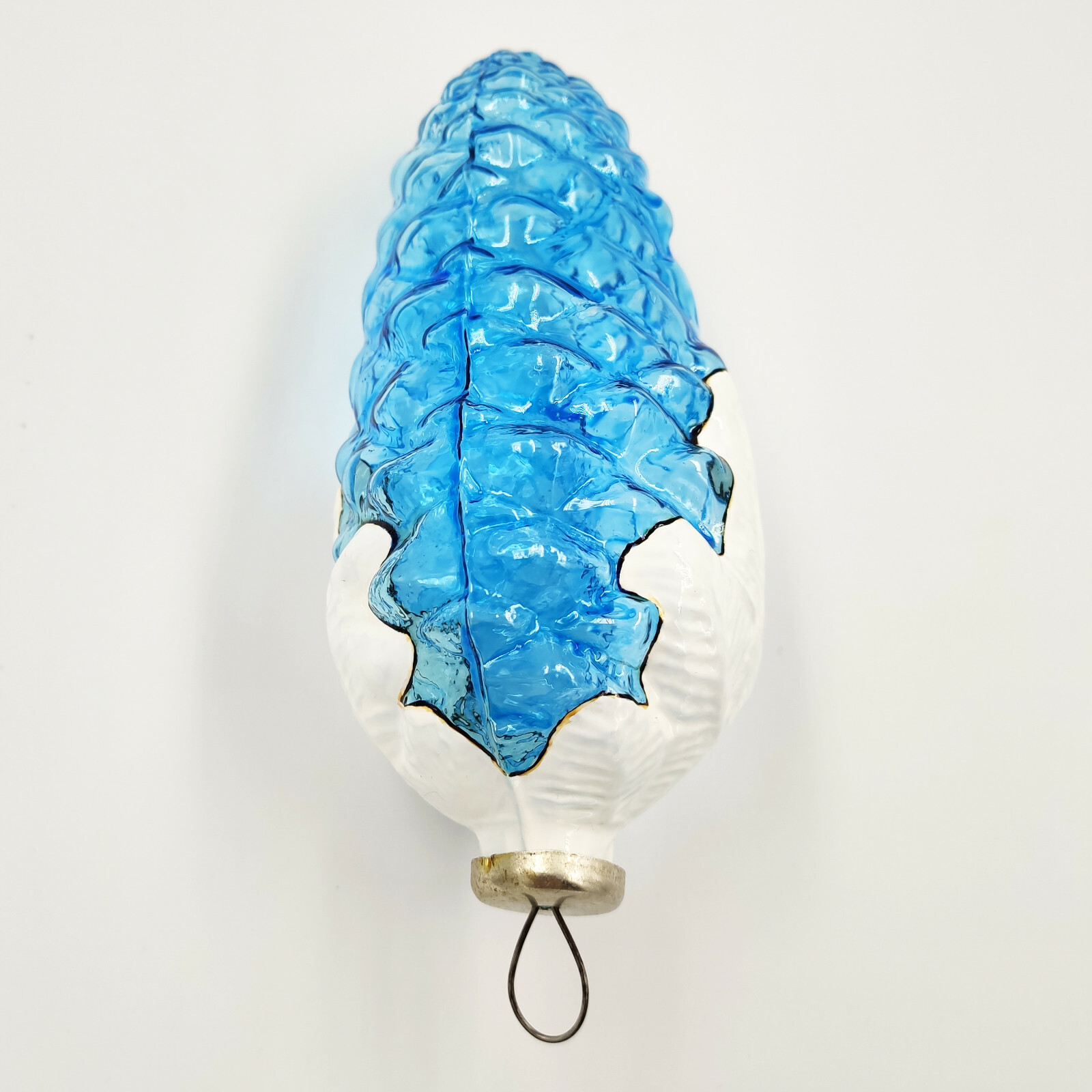 Glass Ornament "Big Blue Ice Cone Fir Spruce" Christmas vintage decor ...