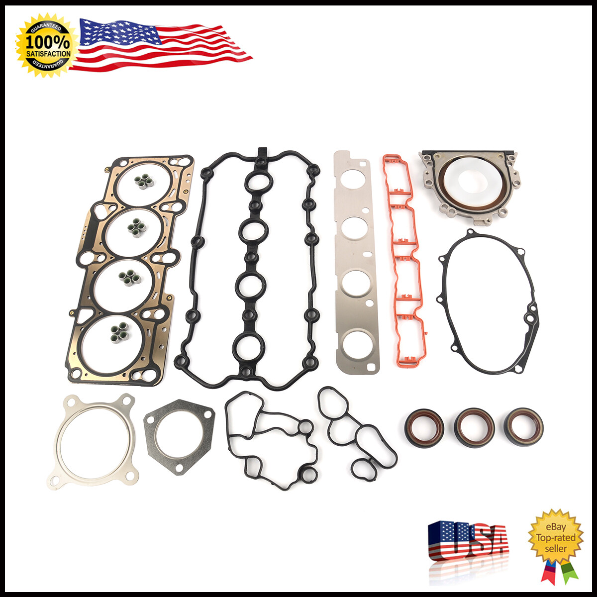 Engine Gasket Oil Seals Kit For VW GLI GTI R Passat AUDI A3 A4 A6 TT 2. ...