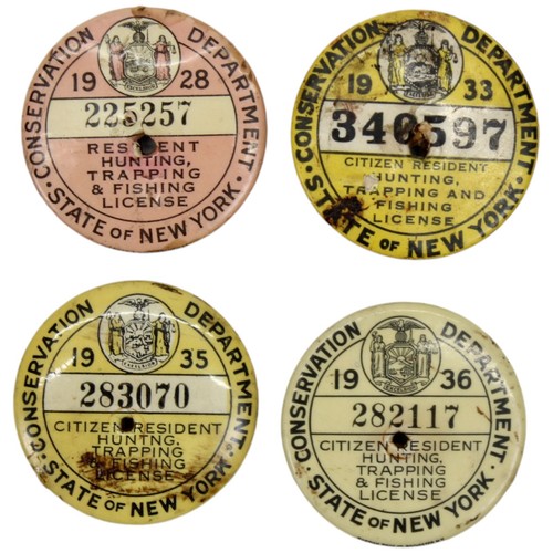 1928 Hunting License NYS 1933 35 36 LOT 4 Conservation Dept Trapping ...
