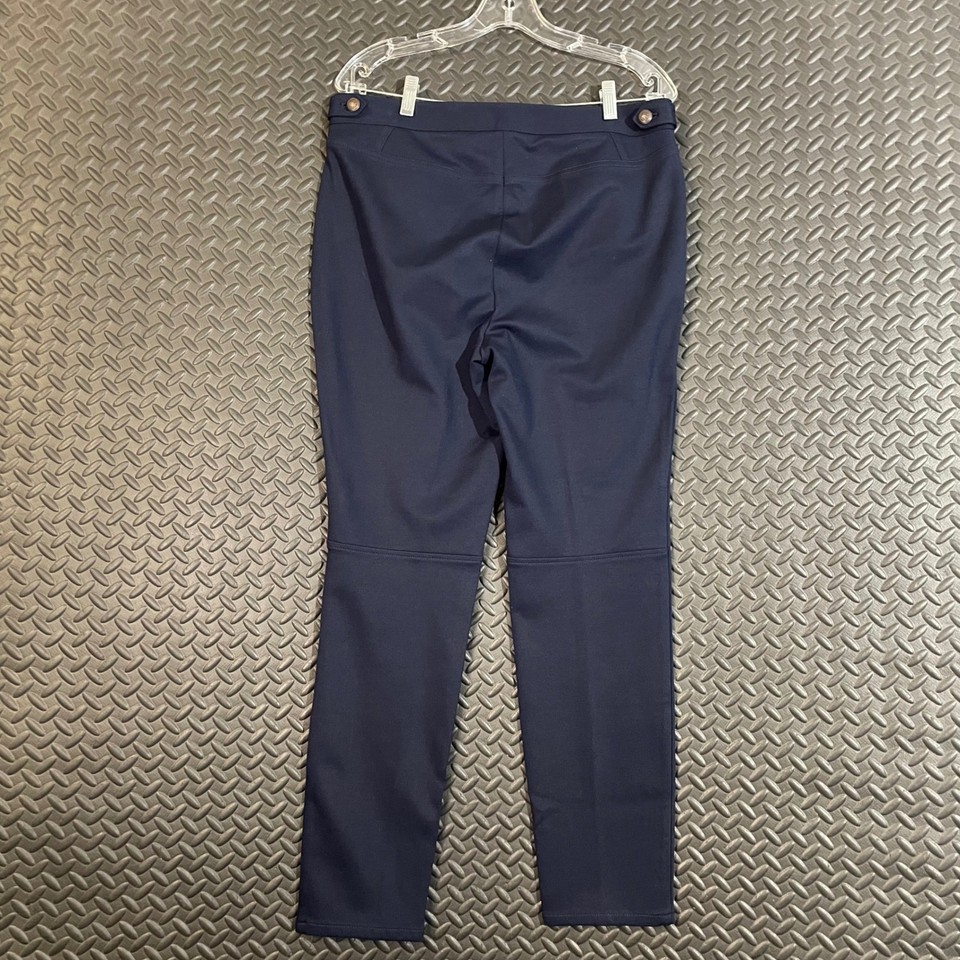 Talbots Lexington Navy Blue Stretch Tapered Pants Size 8 Office Preppy ...