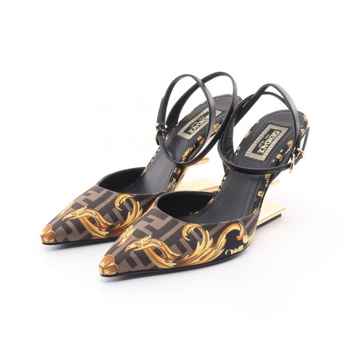 FENDI × VERSACE FENDACE FF Muster High Heel Slingback Sandalen 8J8304 ...