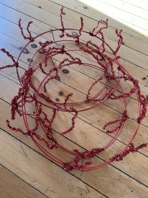 16" Elevated Wreath Wire Lot 2 Red Work Wreaths Metal Frame | eBay