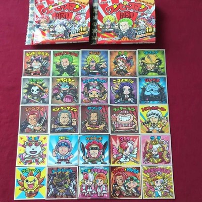 Bikkuriman Sticker One Piece Man RED Complete 25 Stickers + 2 Empty Ba ...