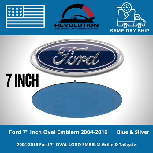 FORD (BLUE) Front Grille Tailgate Emblem, 3D Oval 3M Double Side ...