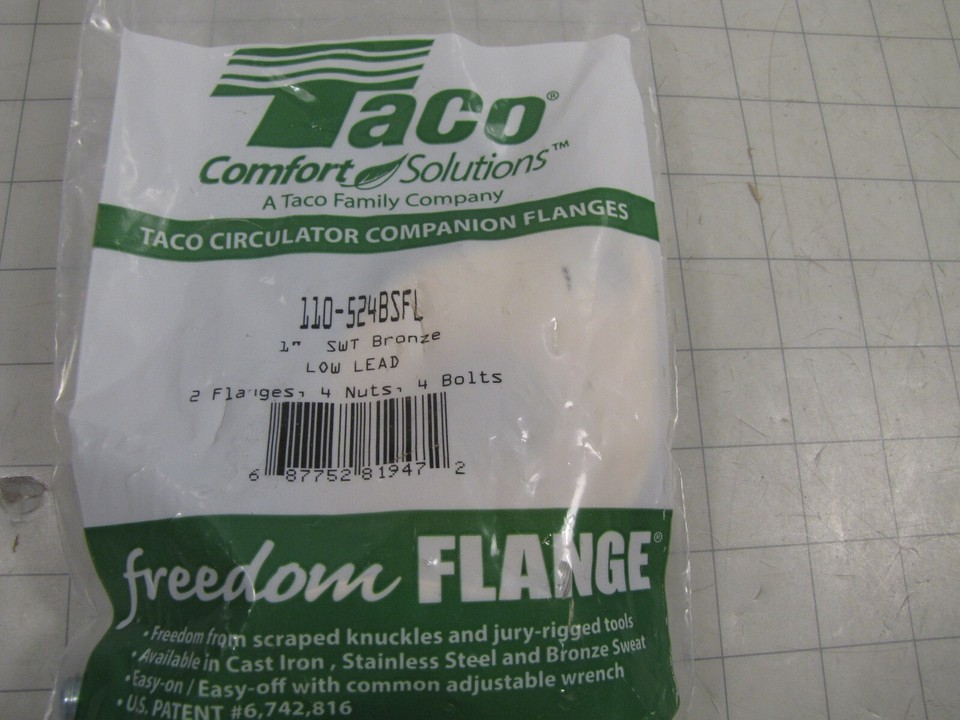 1-pair Taco 110-524BSFL 1" Sweat Bronze Freedom Flange NEW | eBay