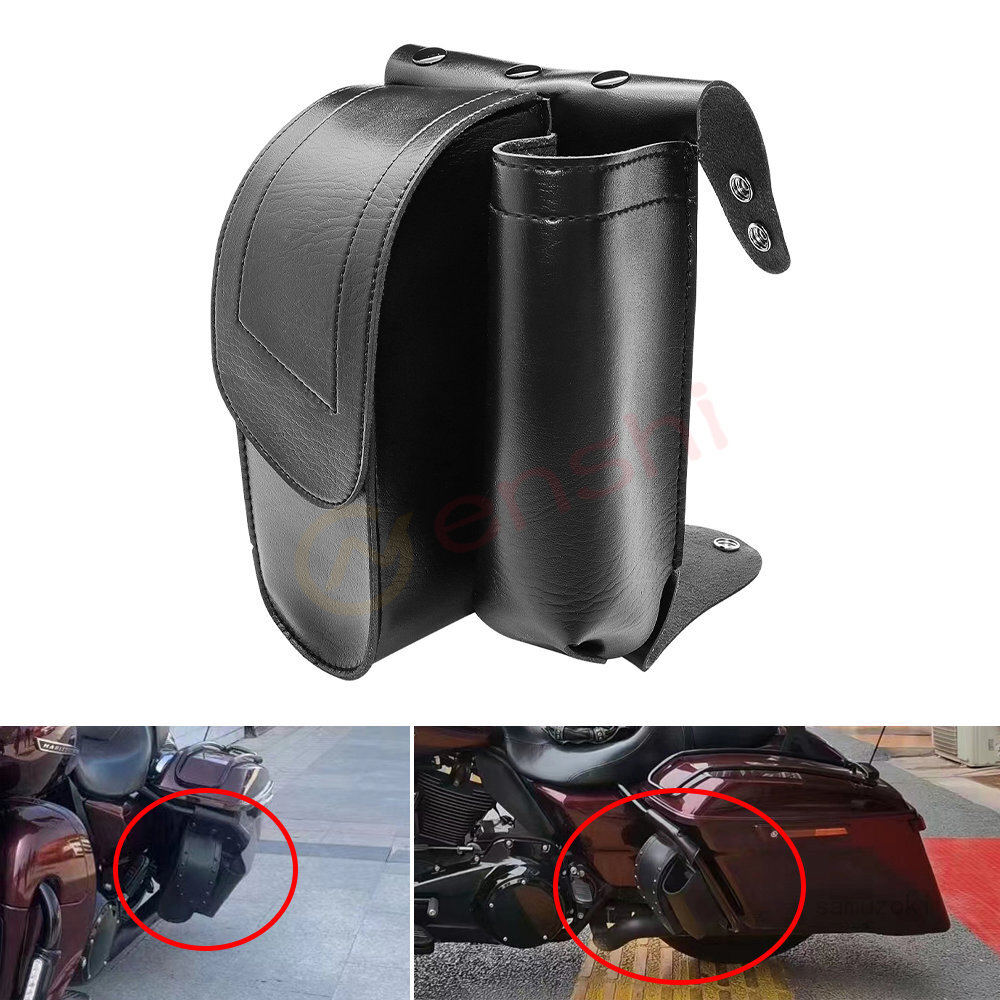 Motorcycle Saddlebag Guard Bag Water Bottle Holder For Harley Touring ...