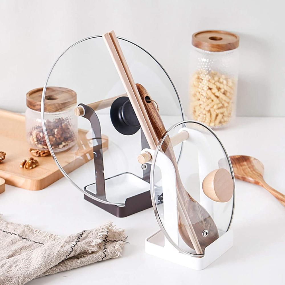 Stand Spoon Rack Kitchen Metal Organizer Ladle Cookware Pot Lid Stand ...