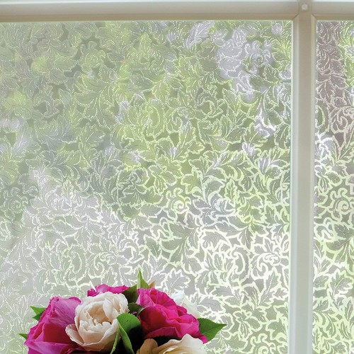 FLOWER PRIVACY FROSTED GLASS WINDOW EFFECT STICKY BACK VINYL FILM ...