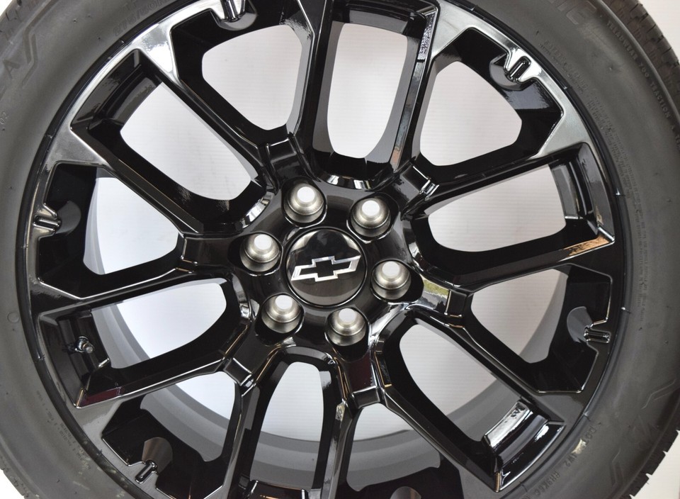22" Chevy Silverado Tahoe Replica Gloss Black Wheels Rims Tires SRV | eBay