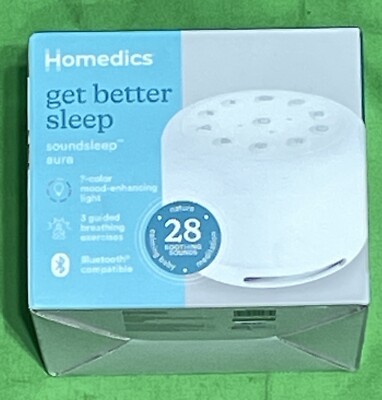 Sound Machine HoMedics SoundSleep Aura 28 Bluetooth Ready, Night Light ...