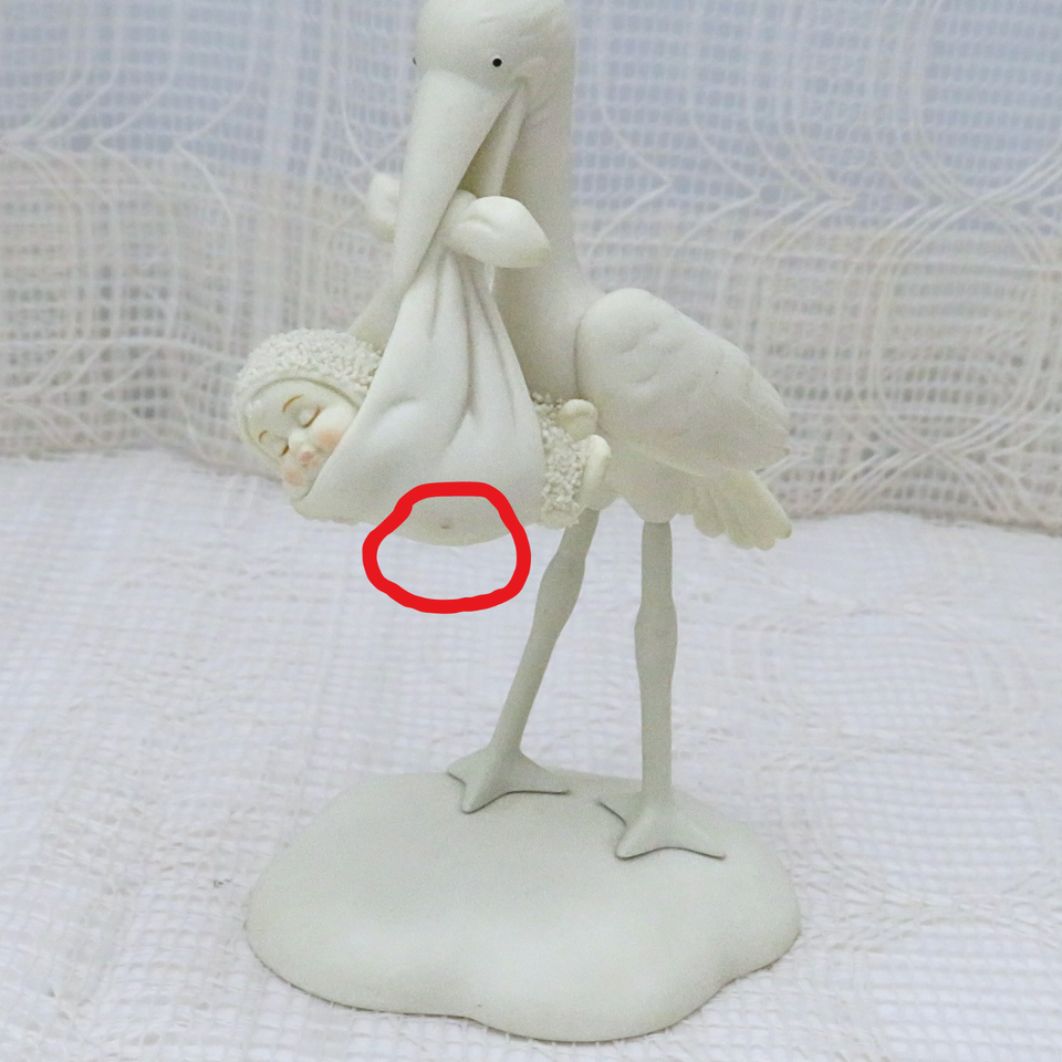 Snowbabies Department 56 New Baby Handle With Care 2005 Porcelain Stork ...