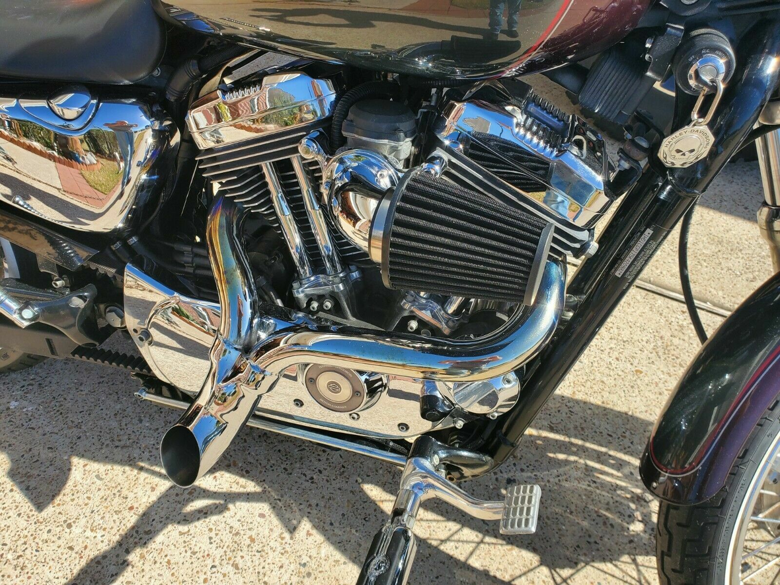 CHROME SCREAMING EAGLE STYLE AIR CLEANER, FOR 1991-2015 SPORTSTER 883 ...