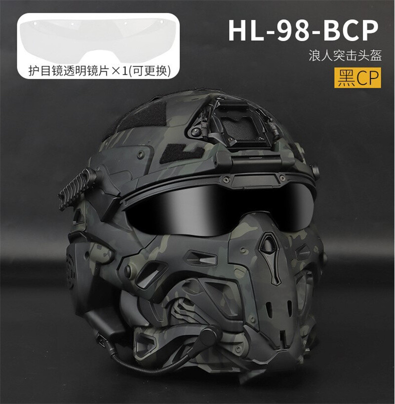 Tactical Assault Helmet Airsoft Military Full Mask Goggles Modular ...