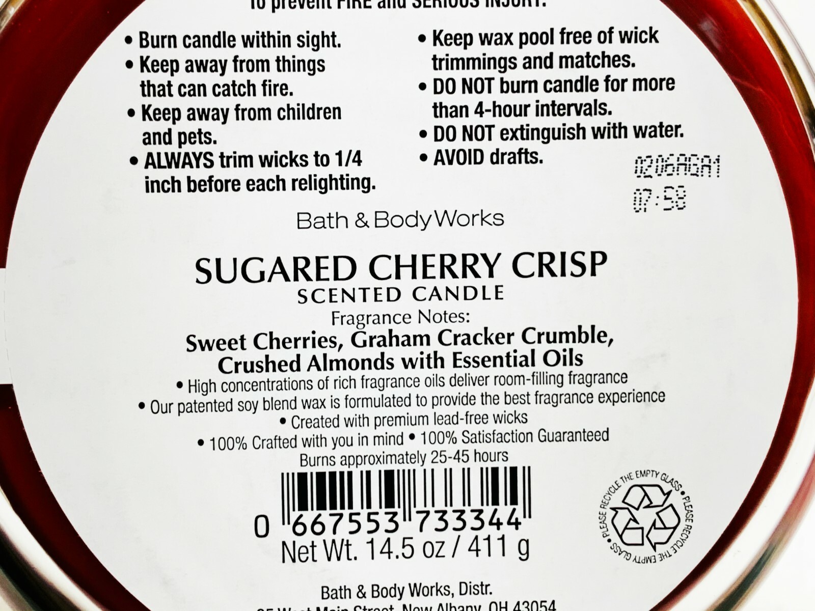 1 Bath & Body Works SUGARED CHERRY CRISP Large 3-Wick Candle 14.5 oz | eBay