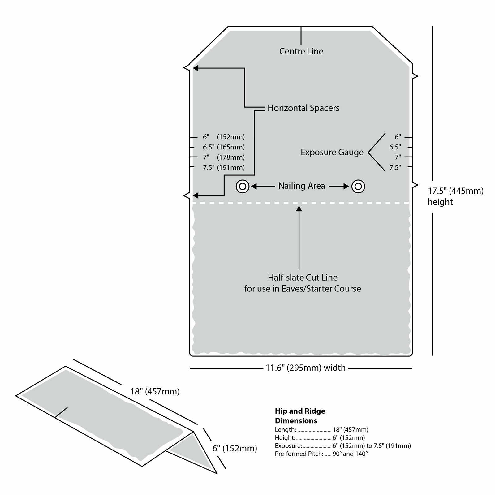Tapco Roof Ridge Cap Synthetic Plastic Hip Tile Conservatory Porch ...