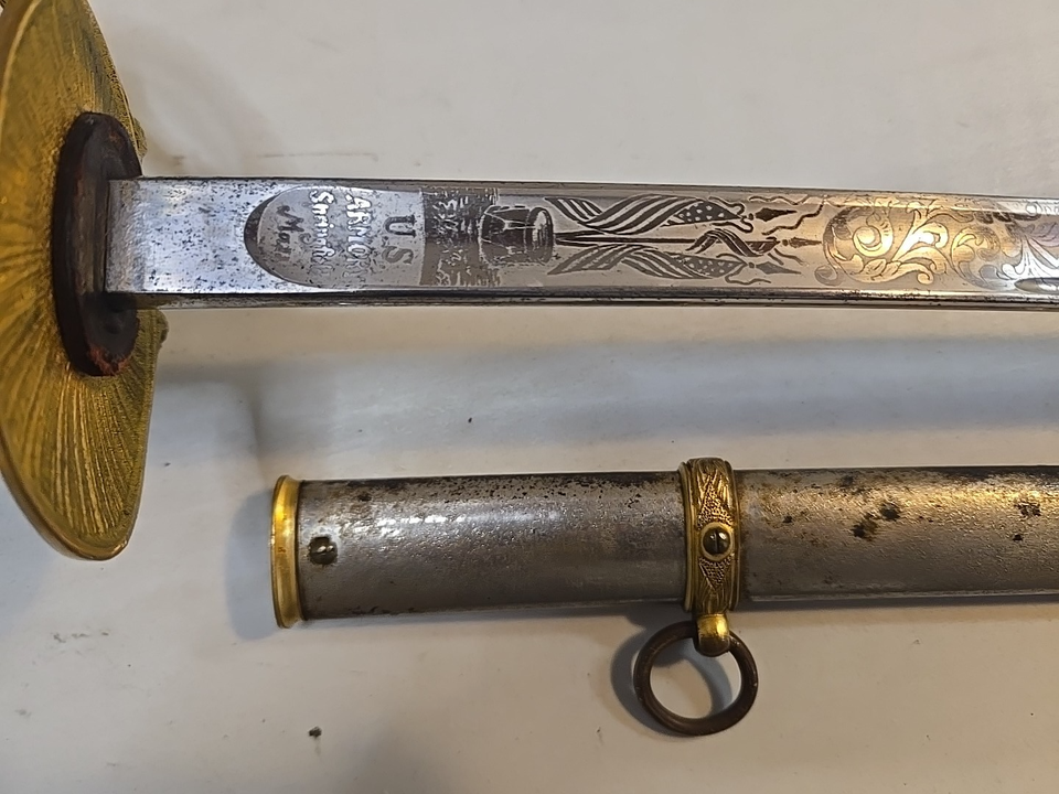U.S. Armory Springfield Model 1872/1880 Cavalry Officers Sword Saber w ...