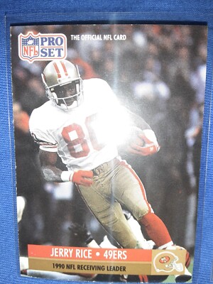 1991 Pro Set '1990 NFL Receiving Leader' Jerry Rice 80, Card# 11 FREE ...