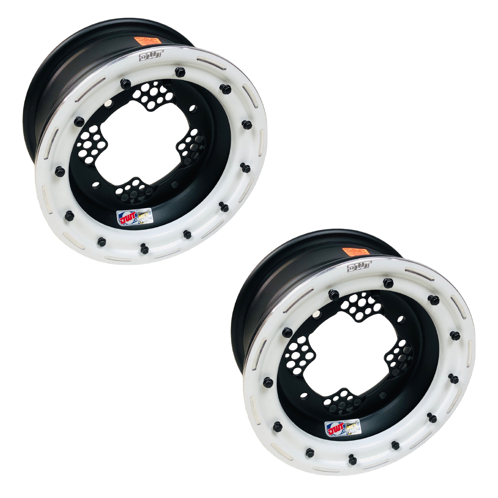 DWT ROK'N LOK Front White Beadlock Rims Wheels 10" 10x5 3+2 4/144 ...