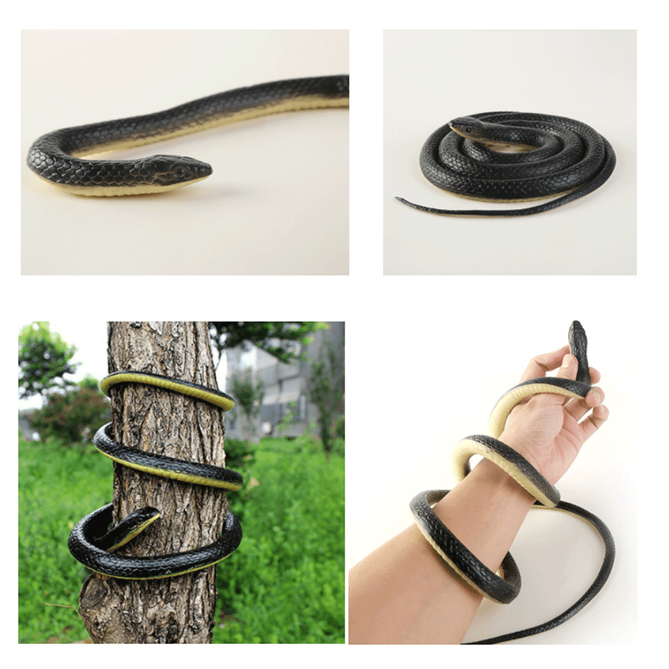 52" Fake Realistic Snake Lifelike Scary Rubber Toy Prank Party Joke ...