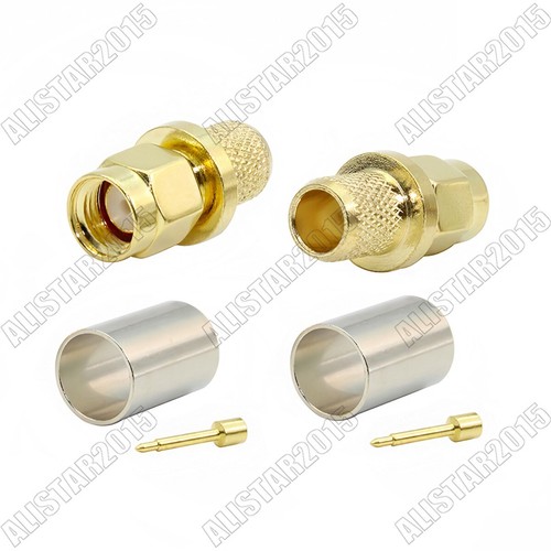 1x SMA Male Plug Crimp Solder Straight Connector For RG5 RG6 LMR300 ...