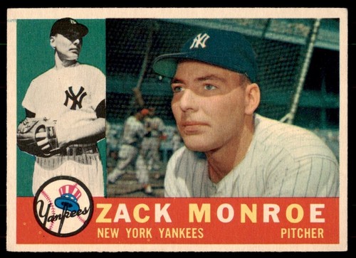 1960 Topps Zack Monroe VG-EX New York Yankees #329 | eBay