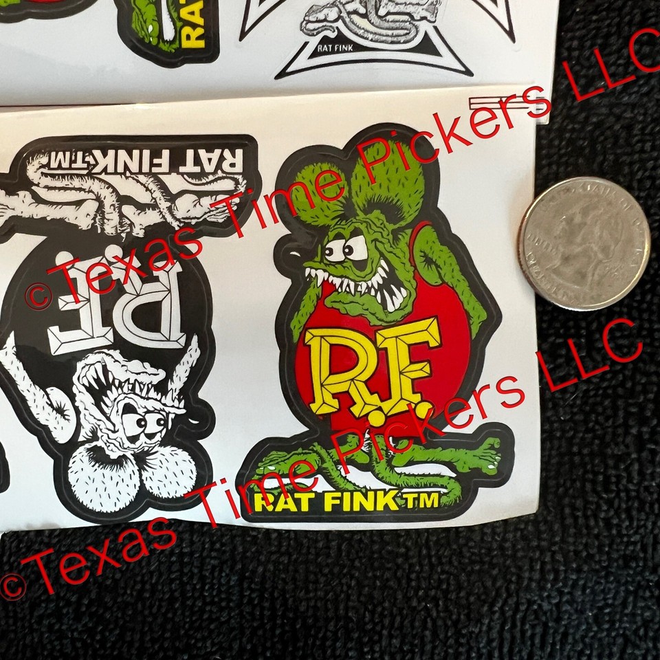 🔥 10 Rat Fink Mouse Ed Big Daddy Roth Hot Rod Art Vinyl Decal Sticker ...