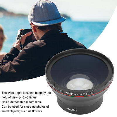 58mm 0.43X Wide Angle Lens Optical Glass Camera Lens With Macro Lens ...