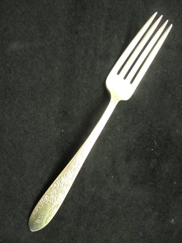 US Navy USN Silverplate Fork Rose and Leaf National Silver Co A1 - 7 3/ ...