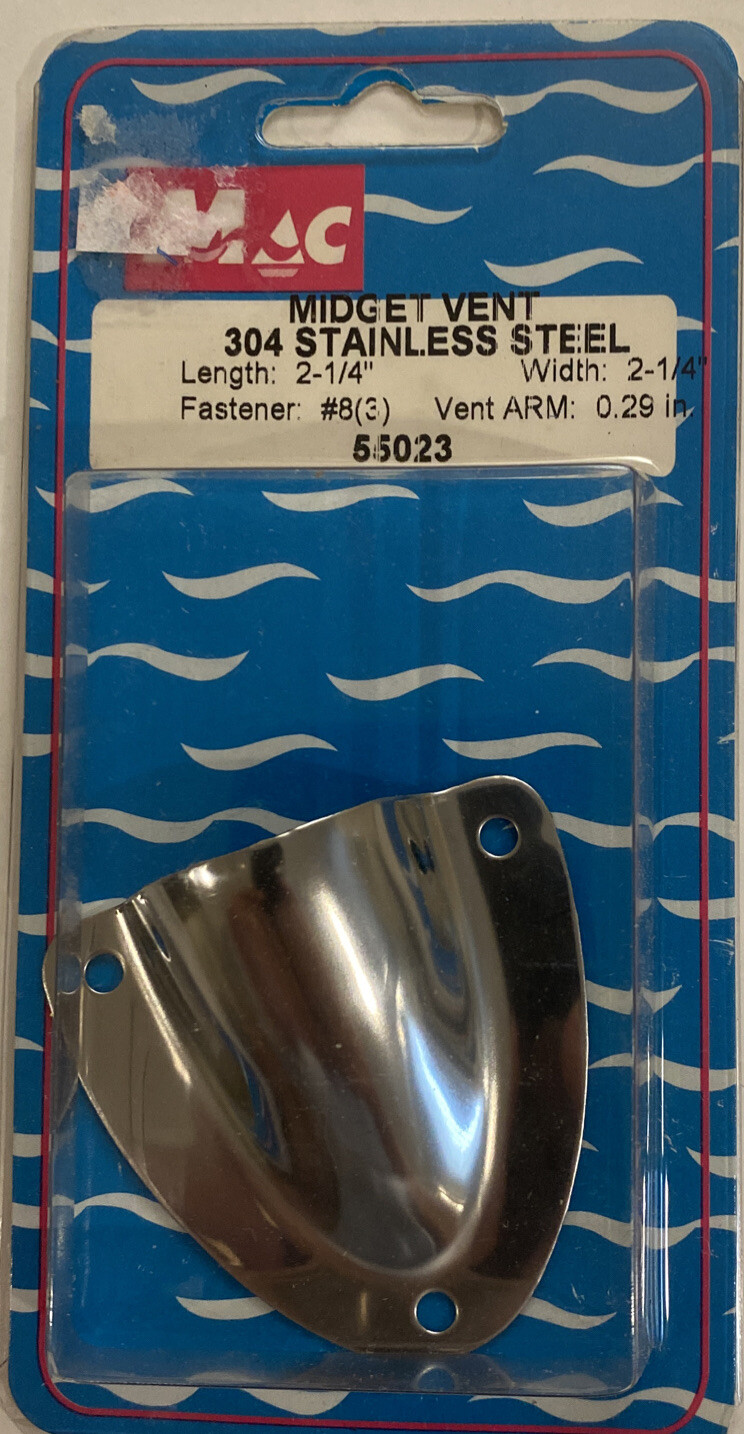 NOS MAC 304 Stainless Steel Large Clamshell Vent Wire Cover 55023 2 1/4 ...