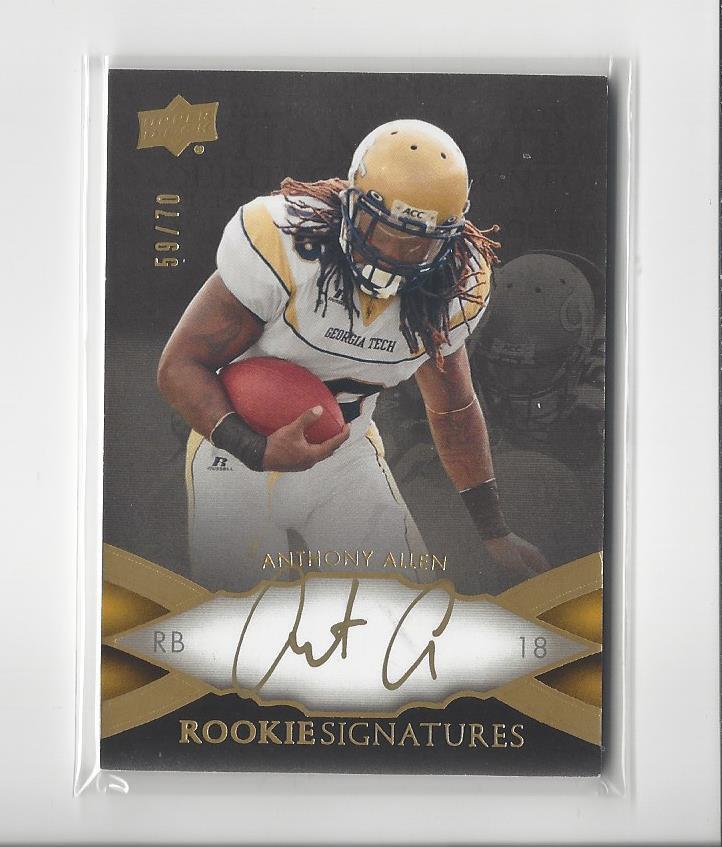 2011 Exquisite Collection #106 Anthony Allen Rookie AUTOGRAPH Georgia ...