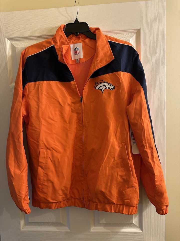 New Denver Broncos Logo NFL Jacket Windbreaker Size Large | eBay