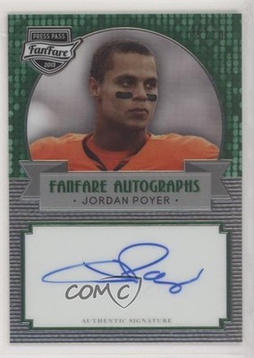 2013 Press Pass Fanfare Wal-Mart Emerald /10 Jordan Poyer #JP Rookie ...
