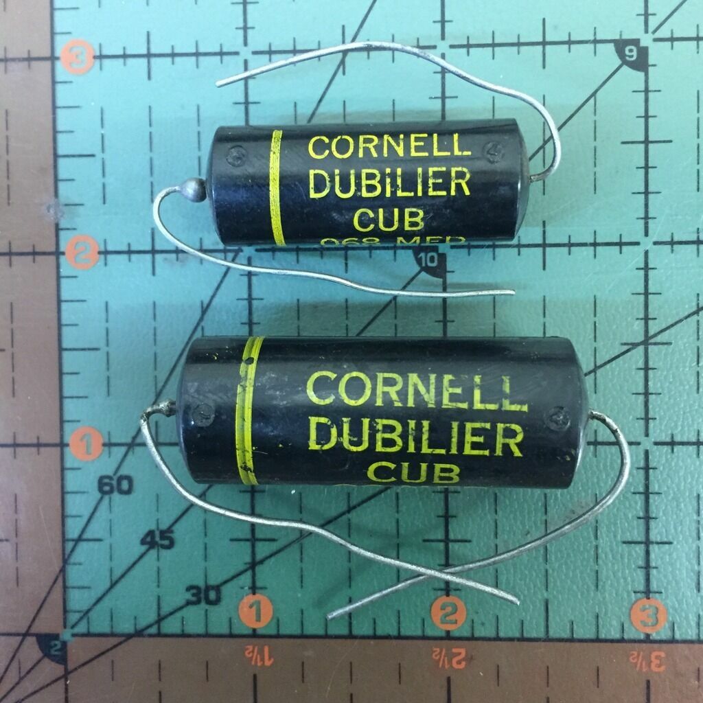CORNELL-DUBILIER AXIAL CAPACITOR 250pF 600v CUB6T25 .00025uF VINTAGE ...