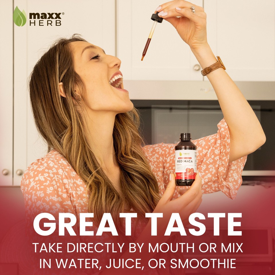 Maxx Herb Red Maca Root Extract Liquid for Energy, Stamina, Memory ...