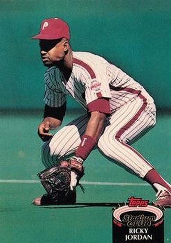 #188 Ricky Jordan - Philadelphia Phillies - 1992 Stadium Club Baseball ...