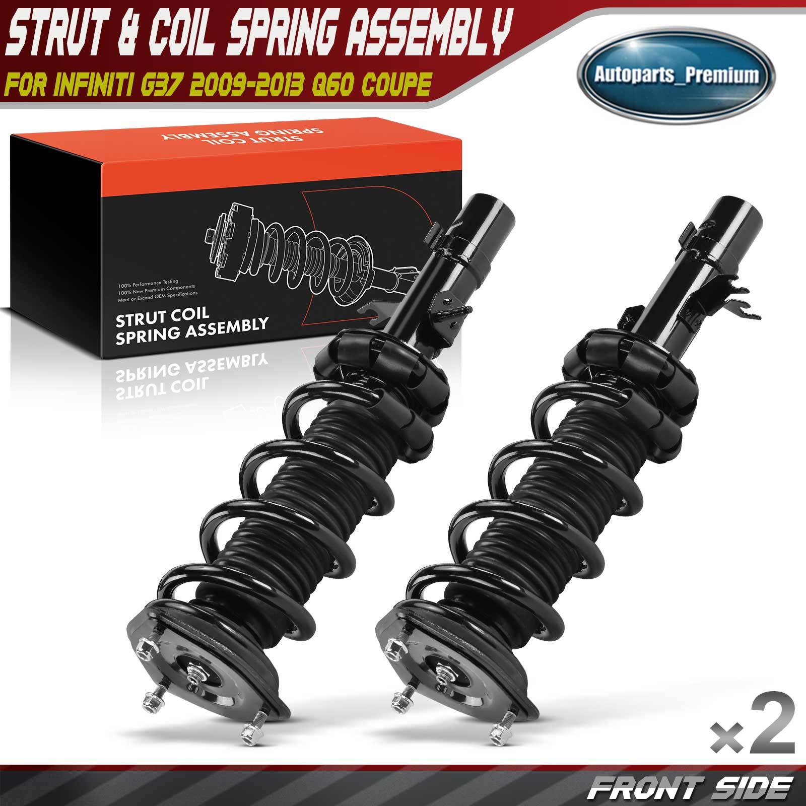 2x Front Complete Strut & Coil Spring Assembly for INFINITI G37 Q60 AWD ...