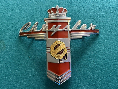 1946 ~ 1948 CHRYSLER HOOD Cloisonne EMBLEM NOS Fox Company BADGE ...