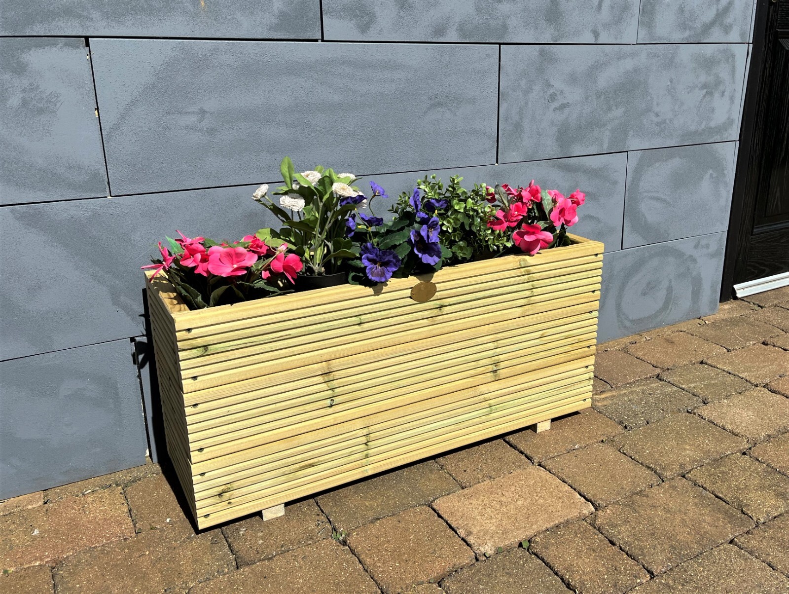 Triple Layer Thin Garden Decking / Smooth Trough Planter Pot Handmade ...