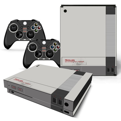 Xbox One X Console Skin Decal Sticker Old NES Retro + 2 Controller ...