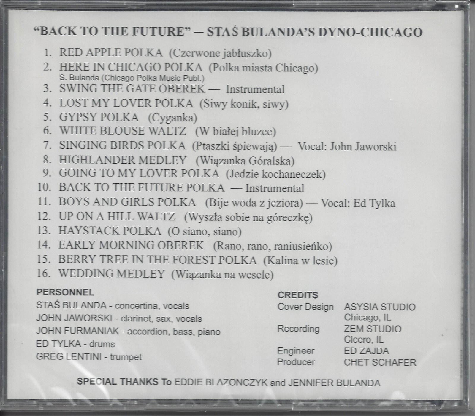STAS BULANDA'S DYNO CHICAGO "Back To The Future" NEW SEALED POLKA CD | eBay