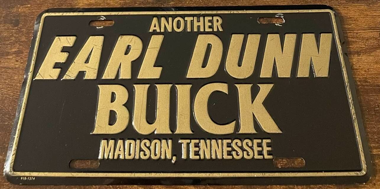 Earl Dunn Buick Dealership Booster License Plate Madison Tennessee ...