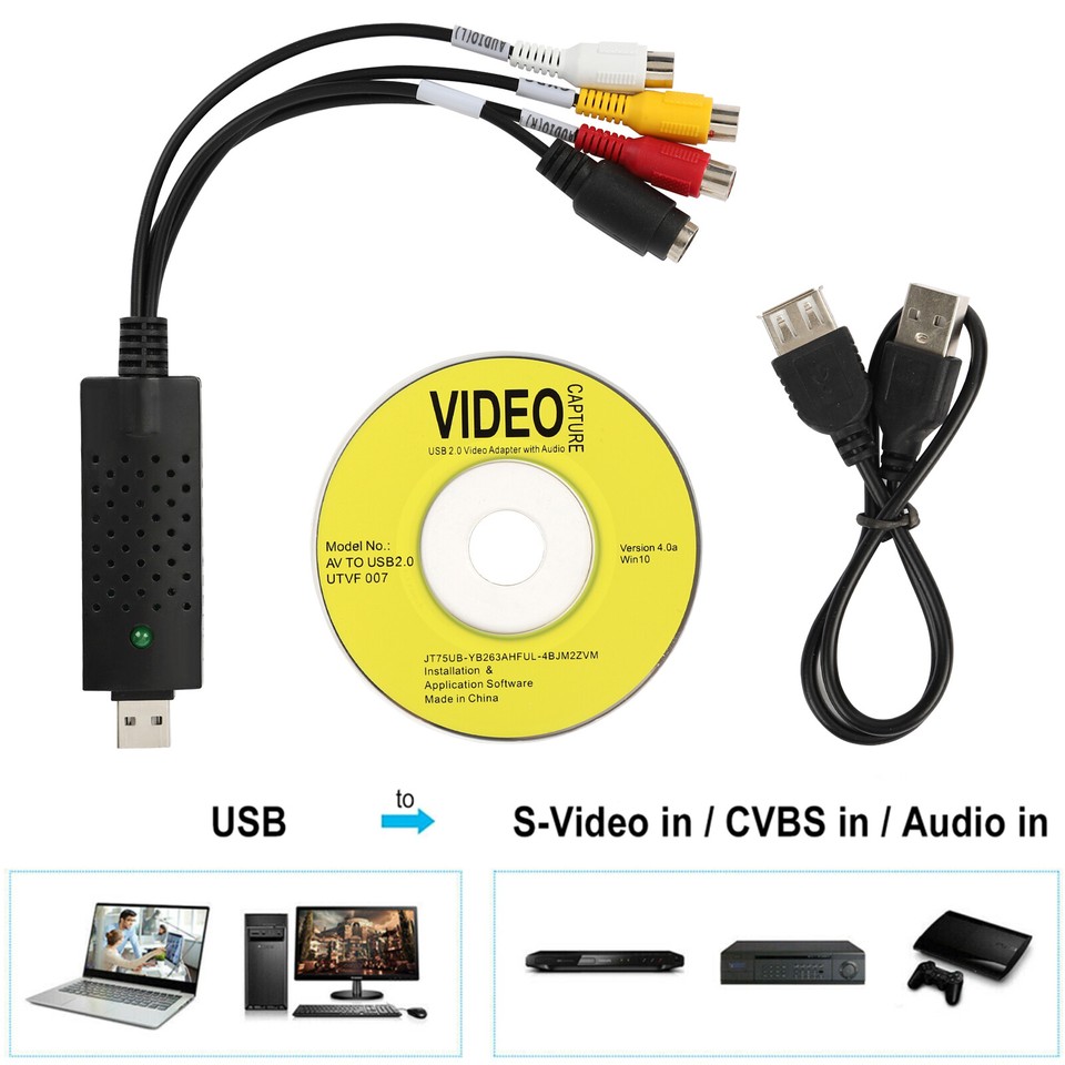 USB 2.0 Audio Video VHS to DVD VCR PC HDD Converter Adapter Digital ...