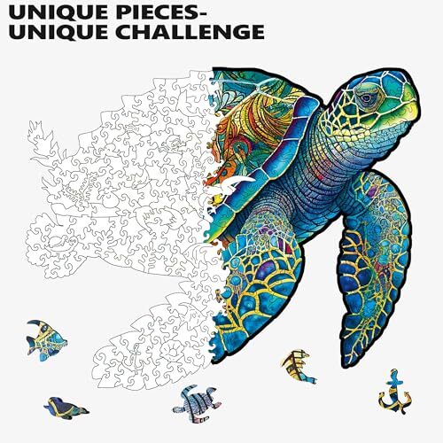 Wooden Puzzles, Sea Turtle Jigsaw Puzzles 200 Pieces, Medium Ocean ...