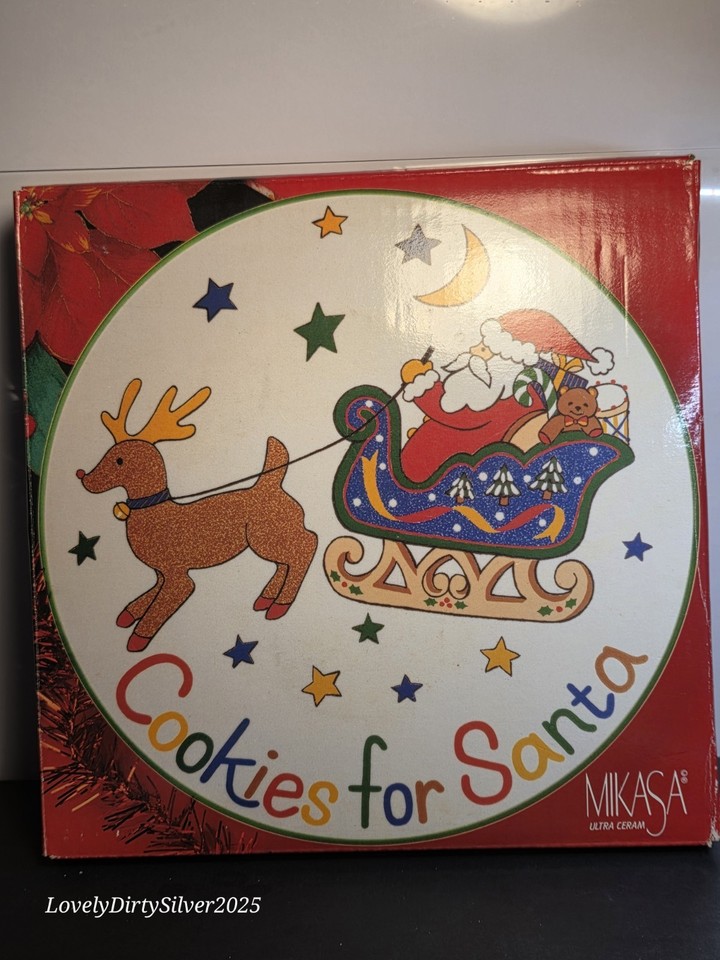 Vintage Mikasa Cookies for Santa Ultra Ceram 11" Cookie Plate with ...